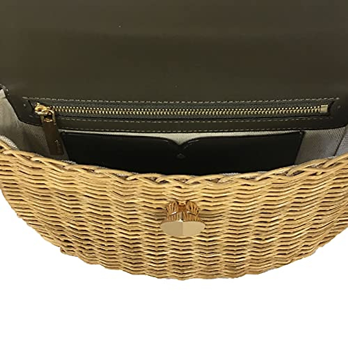 Kate Spade Nicola Wicker Spade Twistlock Convertible Sling Bag, Olive