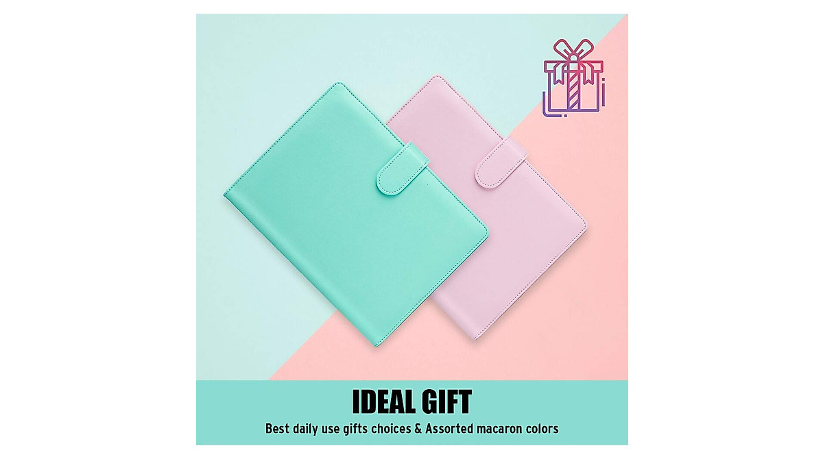 Sooez A5 Leather Notebook Binder - Stylish 6-Ring Organizer for Women