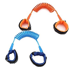 Anti Lost Wrist Link, Toddler Wrist Leash, Child Safety Wrist Leash, Anti Lost Rope Walking Harness for Kids, Maximum Length 1.5m (Blue+Orange)