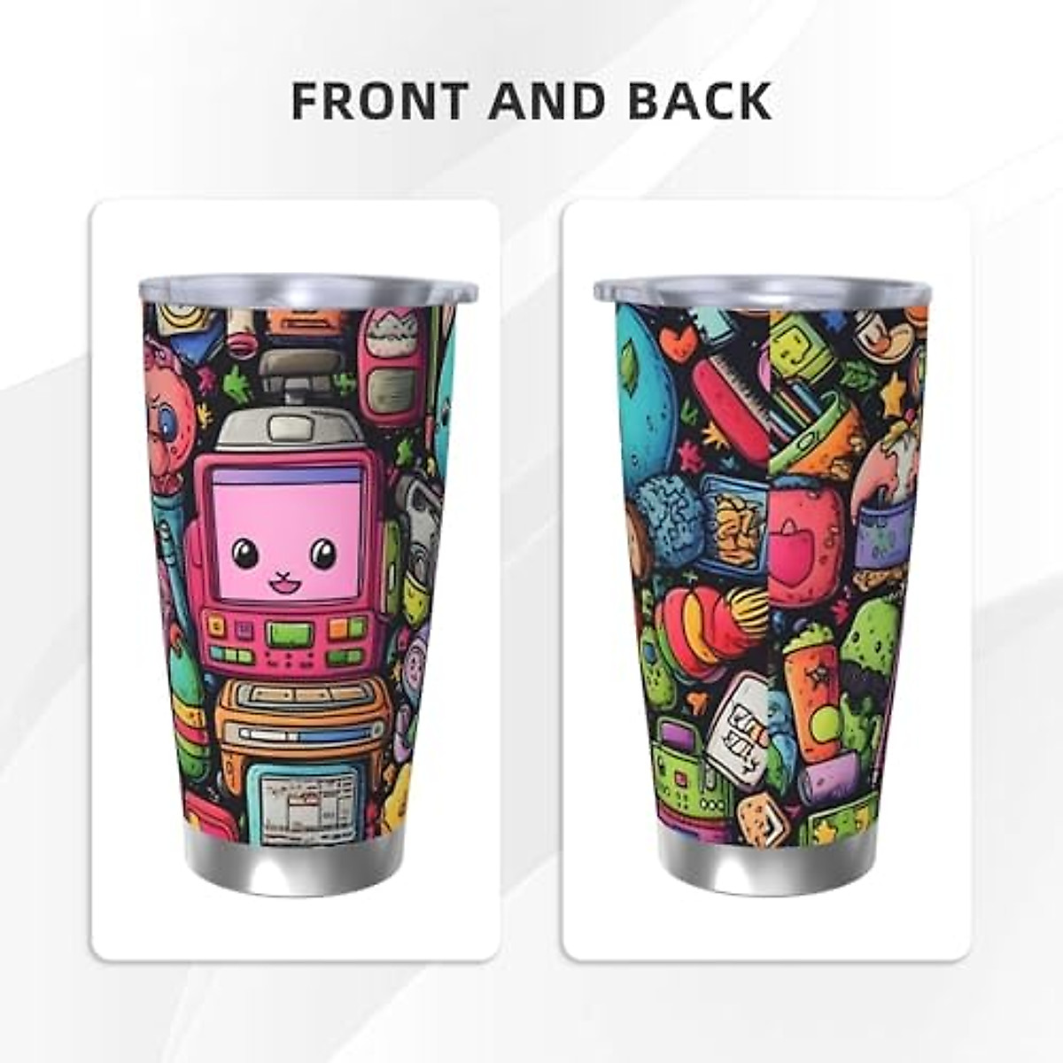 AYCZN Education Learning 20 OZ Tumbler Stainless Steel Travel Coffee Mug, Cartoon Science Insulated Water Bottle with Lid and 2 StrawsLeakproof Thermal Cup