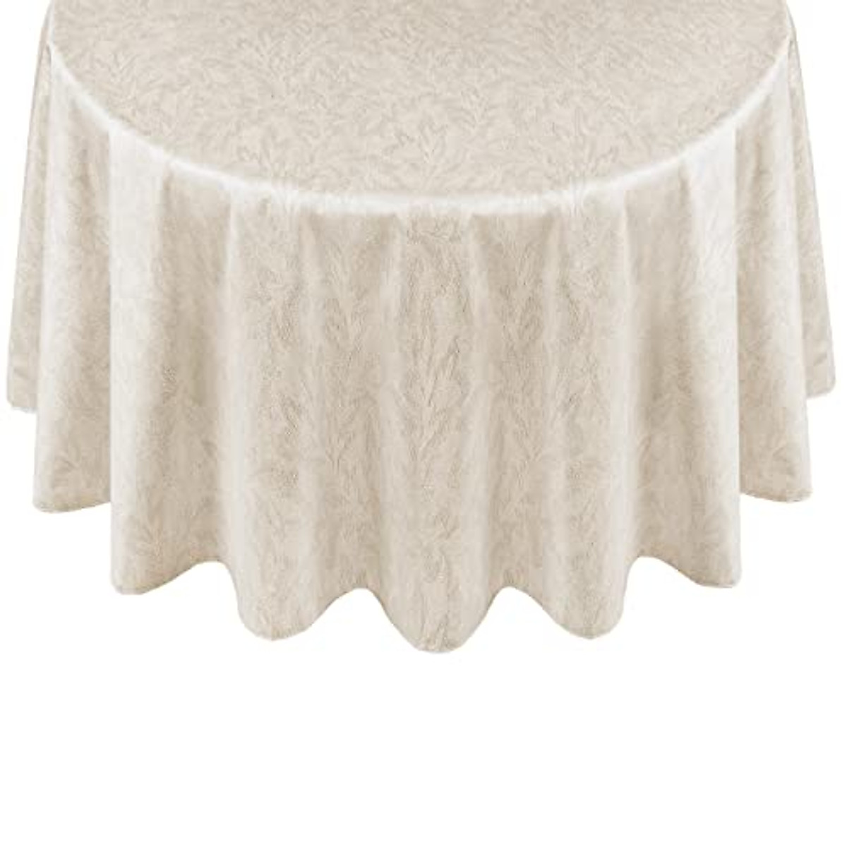 Newbridge Taupe Napa Leaf Solid Color Vinyl Flannel Backed Tablecloth, Hotel Quality Indoor/Outdoor Patio, Kitchen, BBQ, Dining Room Vinyl Tablecloth, 60” x 84” Oval