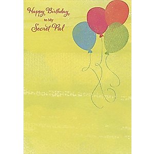 Four Colorful Balloons: Secret Pal - Designer Greetings Birthday Card