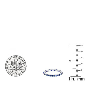 Dazzlingrock Collection 1.00 Carat (Ctw) 14K Blue Sapphire Women Eternity Stackable Wedding Band 1 CT, White Gold, Size 6