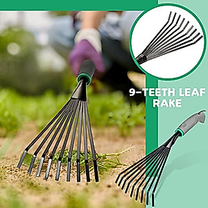 2 Pcs Gardening Hand Rake Stainless Steel Hand Tiller Small Garden Rake for Gardening Short Handle Rake with Handle Garden Tools for Gardening Cultivating Loosening Soil Spreading Mulch