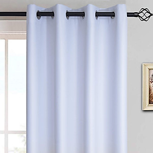 Yakamok Room Darkening Black Gradient Color Ombre Blackout Curtains with Grommet Thickening Polyester Thermal Insulated Window Drapes for Living Room/Bedroom (Black, 2 Panels, 52x84 Inch)