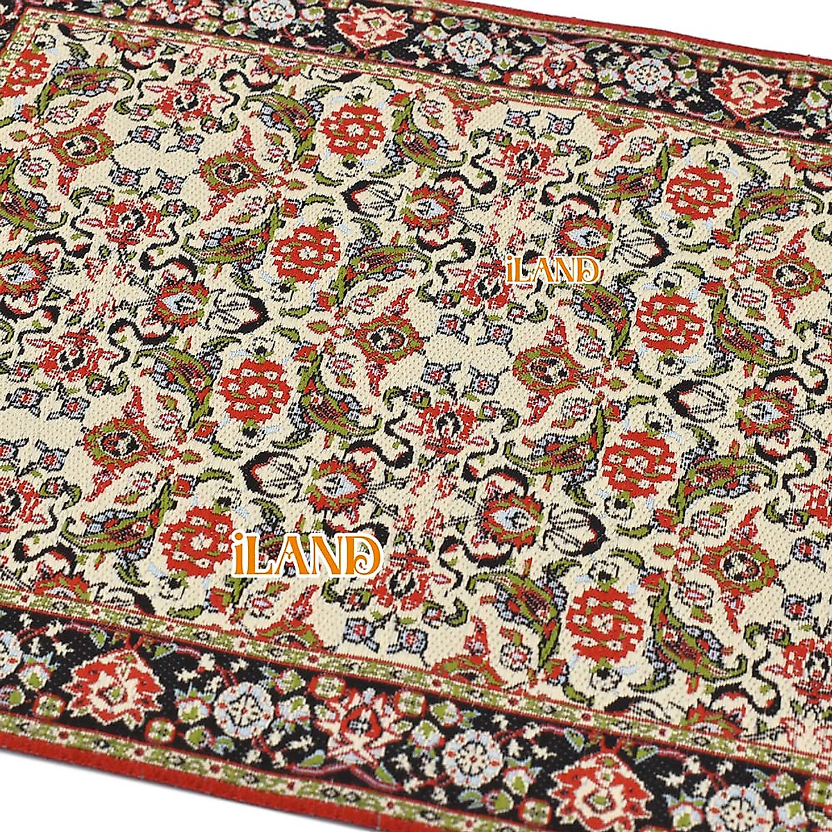 iLAND Miniature Dollhouse Accessories of Woven Dollhouse Rug 9.4” x 5.7” 9.2" x 1.8" for Dollhouse Furniture on 1/12 Scale and Dolls 3” - 12” (2pcs Spring)