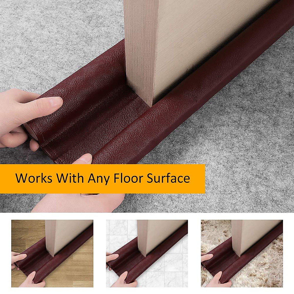 SWISSELITE 36 Inch Under Door Draft Stopper,Sound Proof Reduce Noise,Energy Saving Under Door Draft Stopper Door Weather Stripping