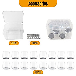 16 PCS Transparent Silicone Chair Leg Floor Protectors for Hardwood Floors.Small 3/4".