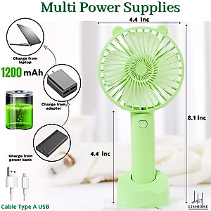 Pack 3 Mini Fan Portable, Mini Handheld Fan, Portable Fan For Travel, Hand Fan rechargeable, Personal Fan Handheld, Small Battery operated Fan, Lash Fan dryer for eyelash extensions (BLUE/GREEN/WHITE)