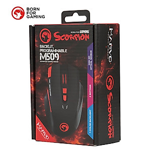 Gaming Mouse MARVO 7 Color LED Backlit Wired Mouse 3200 DPI 8 Button Ergonomic Design Mice Computer Gamer PC Gaming Mouse with Adjustable DPI LED Backlight Laptop Mouse Fit for PC/Laptops/Computer
