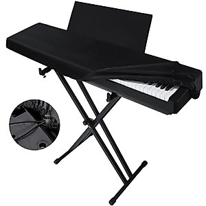 Piano Keyboard Dust Cover, Water Proof Stretchy Electric Piano Keyboard Covers for Digital Electric Pianos, Full Cover Elastic Lock Music keyboard Protector Cover (88 - Keys, Black)