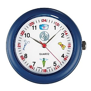 Prestige Medical Analog Stethoscope Watch with Medical Symbols, Blue