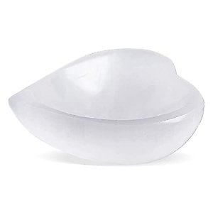 NORTHLANDZ Selenite Crystal Heart Shaped Bowl 10cm, Crystals Smudging Bowl for Reiki Healing, Anxiety Relief & Meditation. Ideal for Gift & Home Decor - White