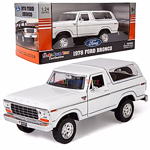 1978 Ford Bronco 1:24 Diecast Model Car White SUV SUT Truck Motormax All Star Toys Exclusive 79371