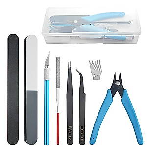 BXQINLENX Professional 8 PCS Gundam Model Tools Kit Modeler Basic Tools Craft Set Hobby Building Tools Kit for Gundam Car Model Building Repairing and Fixing(A)