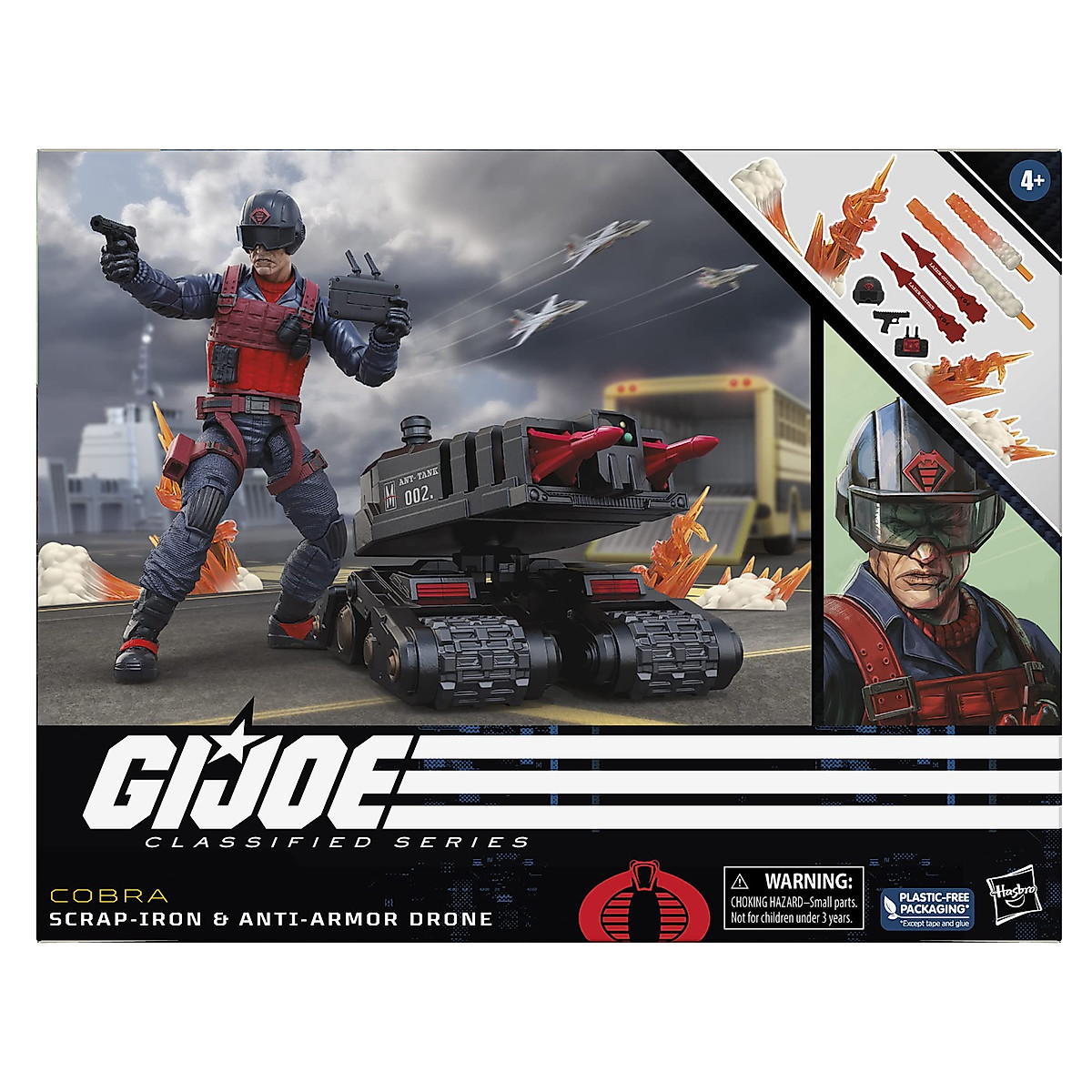 G.I. Joe Classified Series Scrap-Iron & Anti-Armor Drone, Collectible Action Figures, 74, 6-inch Action Figures for Boys & Girls,with 11 Accessories