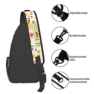 GTEVUTS Vintage Flowers Birds Newspaper Crossbody Bags for Women,Trendy Sling Backpack Cross Body Chest Bag Daypack, Medium Small