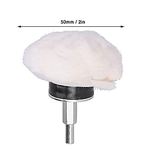 YWBL-WH White Cloth Polishing Wheel, Mushroom Type Polishing Buffing Wheel with Handle Cotton Polished Grinding Tools for Drill Buffer Attachment(50mm)