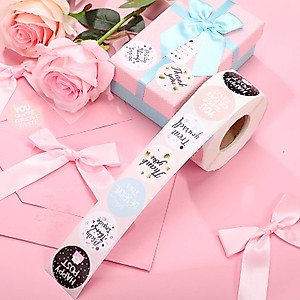 1000 Pieces Mail Stickers Thank You for Your Order Stickers Business Handmade Happy Post Package Labels Round Circle Label Stickers for Envelope Bag Seals Party Supplies