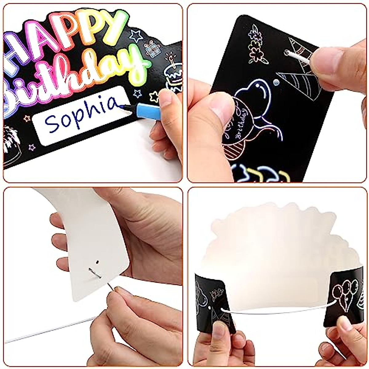 ceiba tree Birthday Crowns for Kids Classroom 36Pcs School Family Colorful Happy Birthday Hats VBS Party Supplies