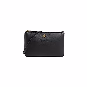 Tory Burch Women's Mercer Pebbled Wallet Crossbody, Black, One Size