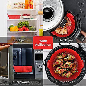 2 PACK Air Fryer Silicone Liners Pot for 3 to 6 QT, Air Fryer Liners Reusable, AirFryer liners silicone, Reusable silicone air fryer liners Silicone air fryer basket Air fryer liners silicone