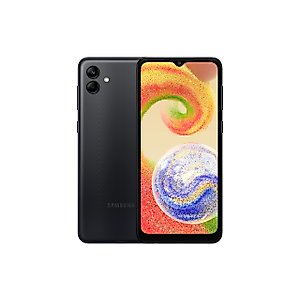 Samsung Galaxy A04 (SM-A045F/DS) Dual SIM,32GB + 3GB, Factory Unlocked GSM, International Version (Fast Car Charger Bundle) - No Warranty - (Black)