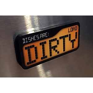 Flip Magnets Reversible Double Sided Clean Dirty Dishwasher Magnet - Super Strong, Durable & Waterproof - Premium Kitchen Gadget for Home & Office - Sticks to Stainless Steel - Modern Digital