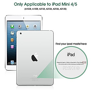 FixCracked case for ipad Mini 4/ipad Mini 5, with Pencil Holder, Ultra-Thin Built-in Silicone TPU Soft Shell Protective Cover, with Smart Wake/Sleep Function (White)