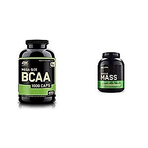 OPTIMUM NUTRITION Instantized BCAA Capsules, Keto Friendly Branched Chain Essential Amino Acids with Serious Mass Weight Gainer Protein Powder for Immune Support, Vanilla