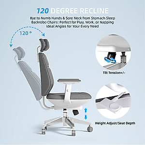 backrobo Smart Ergonomic Home Office Chair, Automatic Massage Lumbar Support and App-Controlled,3D Armrests, Executive Desk Chair with Adjustable Height for Home Office/Learning/Conference