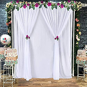 White Backdrop Curtains for Parties Wedding White Tulle Backdrop Curtains Drapes for Baby Shower Birthday Party Photo Booth Background Decorations 5 ft X 7 ft