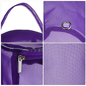 Ciieeo 2 Pcs Yarn Storage Bag Mesh Knitting Bag Portable Round Yarn Balls Organizer Yarn Wool Storage Bag for Sewing Accessories, Yarn Balls and Crochet Kits