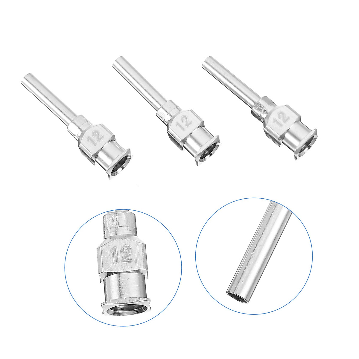 12pcs Stainless Steel Needle Precision Tip Luer Lock Needle Dispensing Needle Dispenser Needle Stainless Steel Dispensing Precision Needle Luer Slips Needle