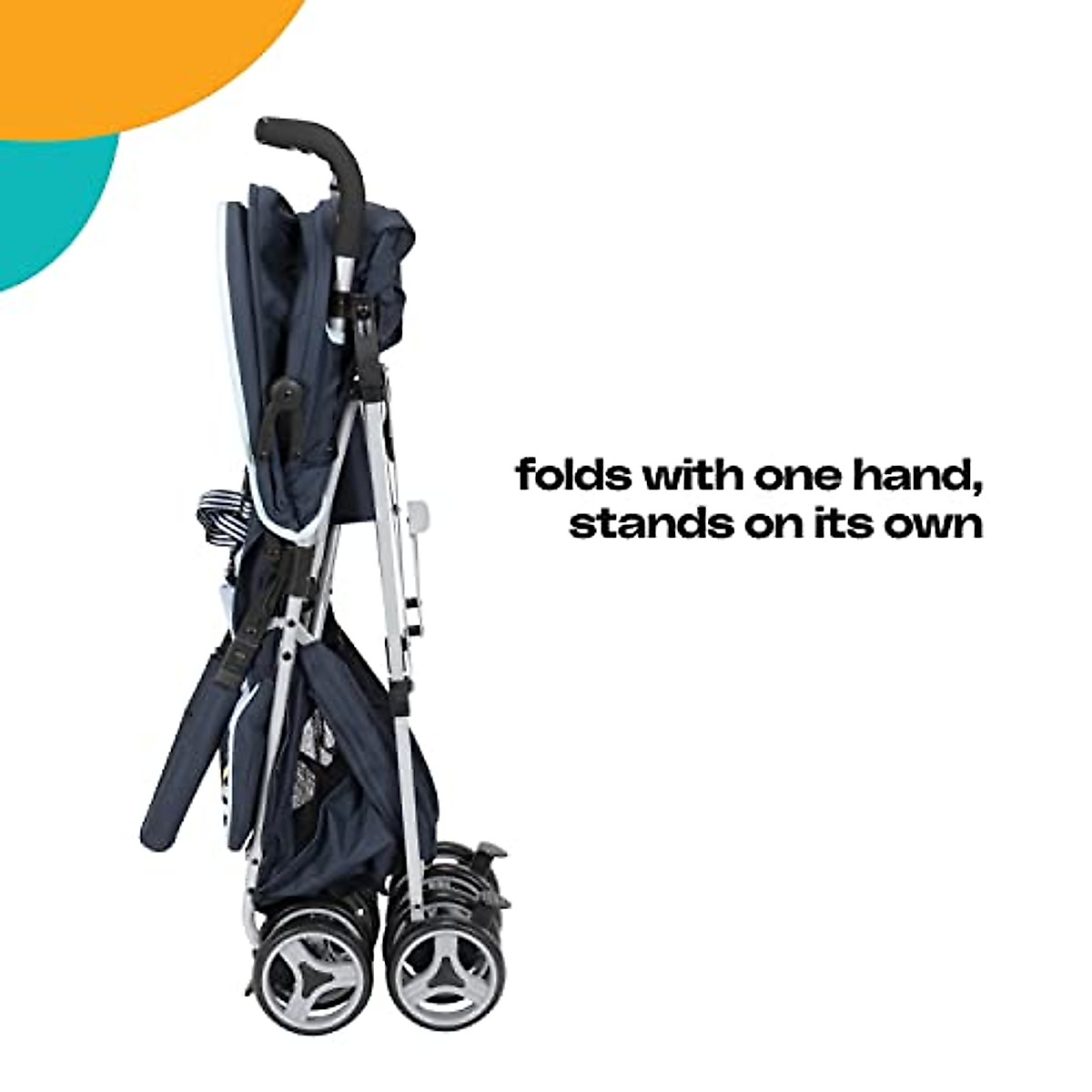 Cosco Simple Fold Compact Stroller, Folds with one Hand and Stands on its own, Rainbow
