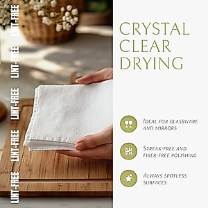 [12 Pack] Flour Sack Kitchen Dish Towels - Lint Free Soft 100% Ring Spun Cotton - Large 28x28 - White