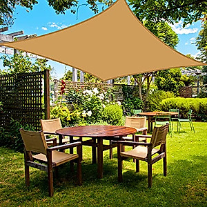 Rectangle Sun Shade Sail with Led Light, 13 x 9 Feet UV Block Canopy Sunshades for Patio, Backyard, Christmas, Party, Garden, Playground Outdoor Facility Active