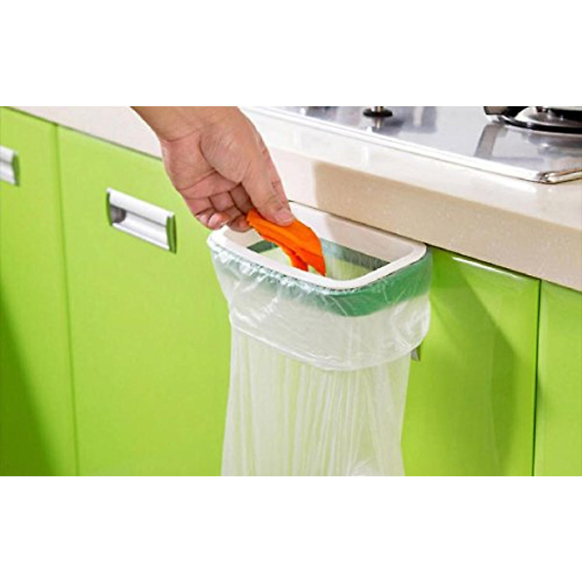 Hanging Kitchen Cupboard Cabinet Tailgate Stand Storage Garbage Bags Rack