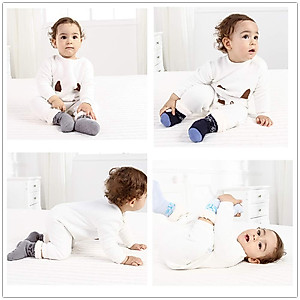 3 Pairs Toddler Girl Boy Sherpa-lined Fuzzy Socks Anti Skid with Grips, Baby Girl Boy Christmas Socks Kids Slipper Socks (1-2 years, 3 pairs boys)