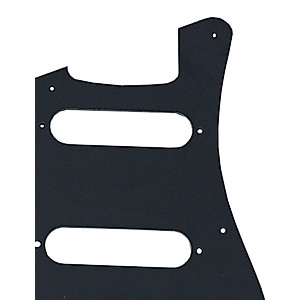 Metallor Electric Guitar Pickguard 3 Ply 11 holes SSS Single Coil Compatible with Strat Style Modern Guitar Parts Replacement(Black)