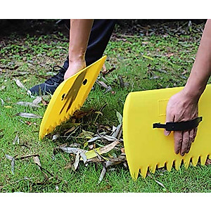G-BAR Leaf Grabber Set Paw Handheld Hazelnut Leaf Scoop Fast Lawn Remove Fallen Collection Great Tool Lawn Claw Leaf Blade Used to Pick Up Leaves, Grass Clippings, Trash (Yellow)