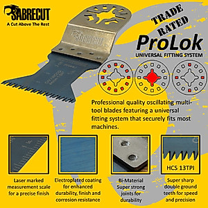 25 x SabreCut PRK25A Premium OMT Mix Blades Set Compatible with Bosch Fein (ONLY Non-StarLock) Makita Milwaukee Genesis Chicago Craftsmen Nextec Rockwell Ryobi Hitachi Multi Tool Accessories