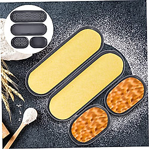 Temkin 8 pcs Nonstick Baking Silicone Toast Accessory Hot Bakeware Bun Reusable Molds Dog Non-Stick Oven Pan Loaf Bread Tray Kitchen Cake for Multi-Function Pans Heat-Resistant Pan