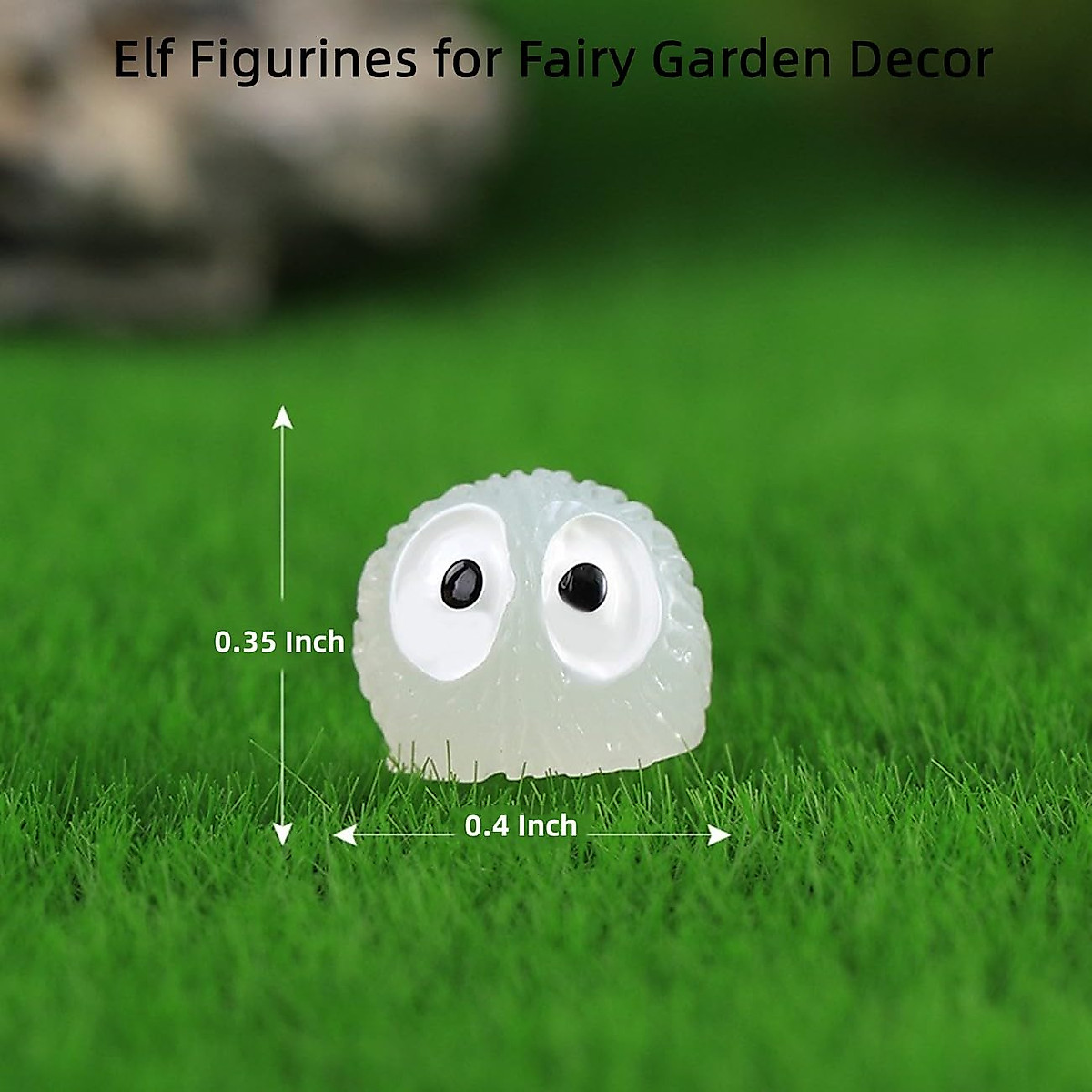 LONCESS Mini Luminous Elf Fairy Garden Accessories, Black Briquettes Figurines for Fairy Garden Decor, Bonsai Craft Decor, Micro Landscape Gnomes Garden, Outdoor Patio Lawn Yard Decoration, 10 PCS