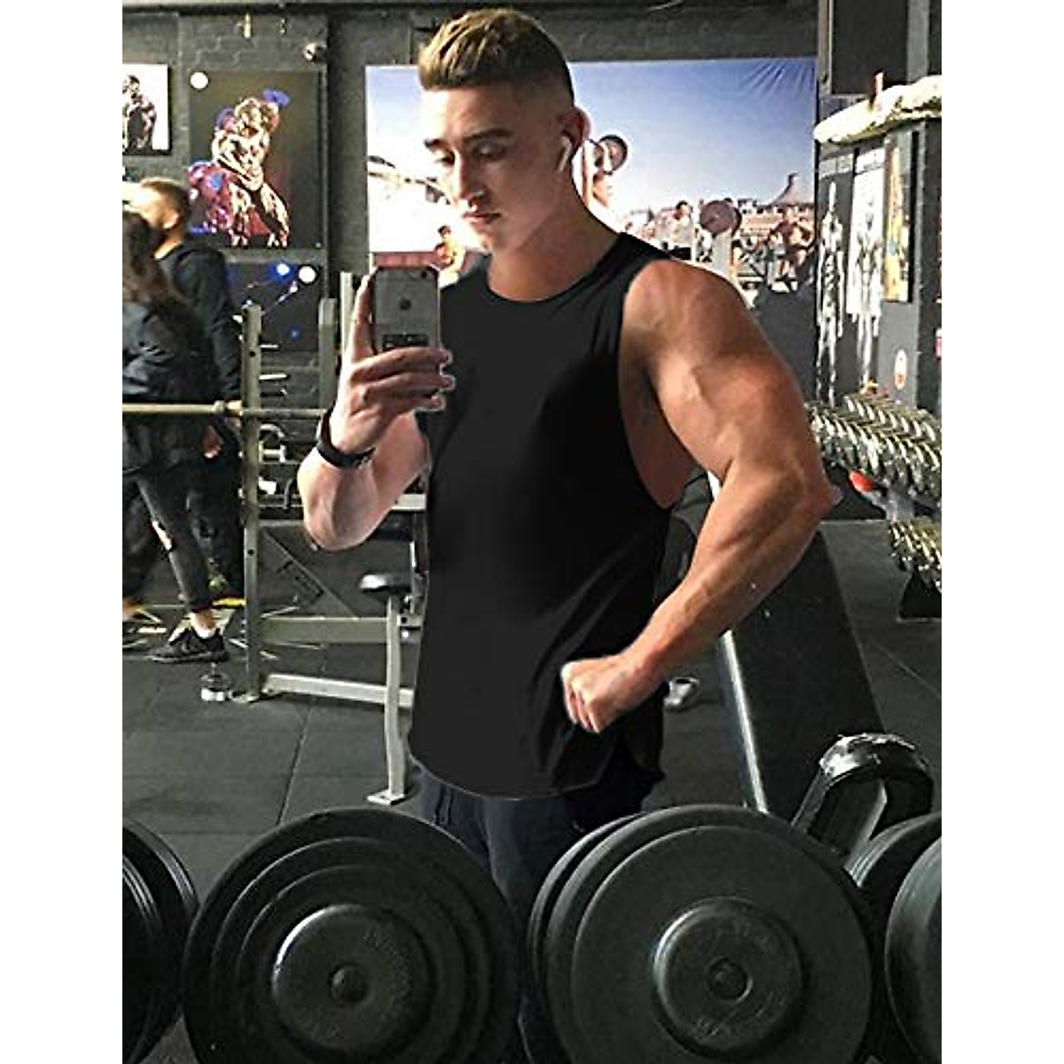 COOFANDY Men's 3 Pack Workout Tank Tops Sleeveless Gym Athletic Shirts Bodybuilding Fitness Muscle Cut Off Tee Shirt