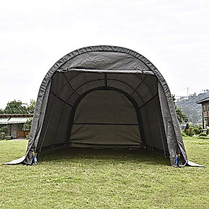 Walsport Carport Garage Car Canopy Tent Patio Portable for Garden Storage Large Heavy Duty Grey 20 x 10 x 8 Feet Round Roof