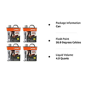 Stihl 7010 871 0203 Motomix 50:1 2 Cycle PreMix Fuel, Pack Of 4