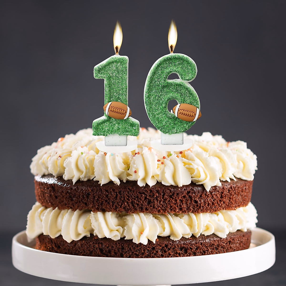 CasaPopz Football Birthday Number Candles for Cake Green Number 1 Candle 1st Football Cake Topper Cupcake Topper for Football Birthday Party Decorations Supplies Favors