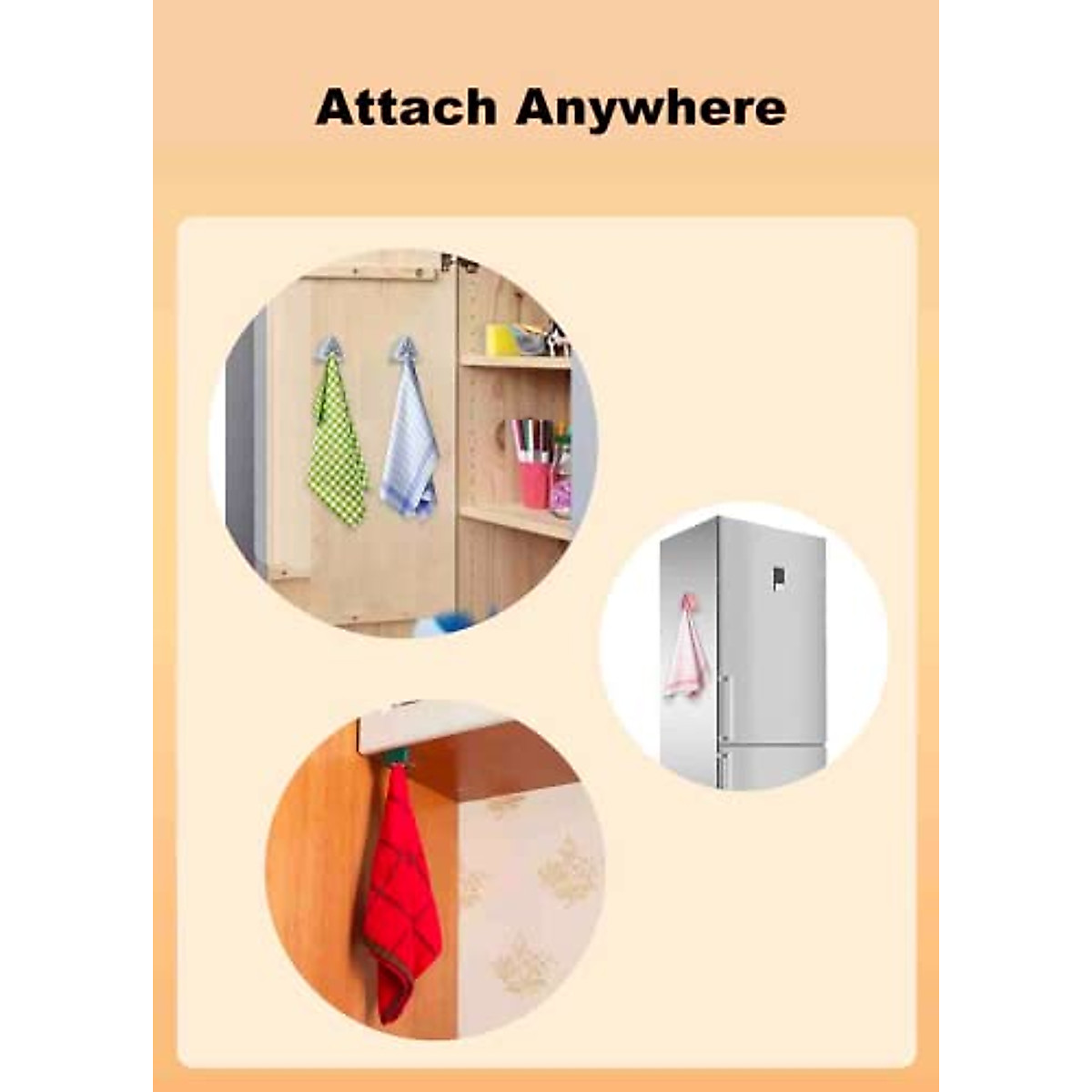 Tswcbyy 4 Pieces Self Adhesive Towel Hooks ,Hand Towel Holders, Kitchen Towel Hooks, Wall Mount Push Hooks for Kitchen, Bathroom, Camper, Rv, Easy to Install and Fun to Use