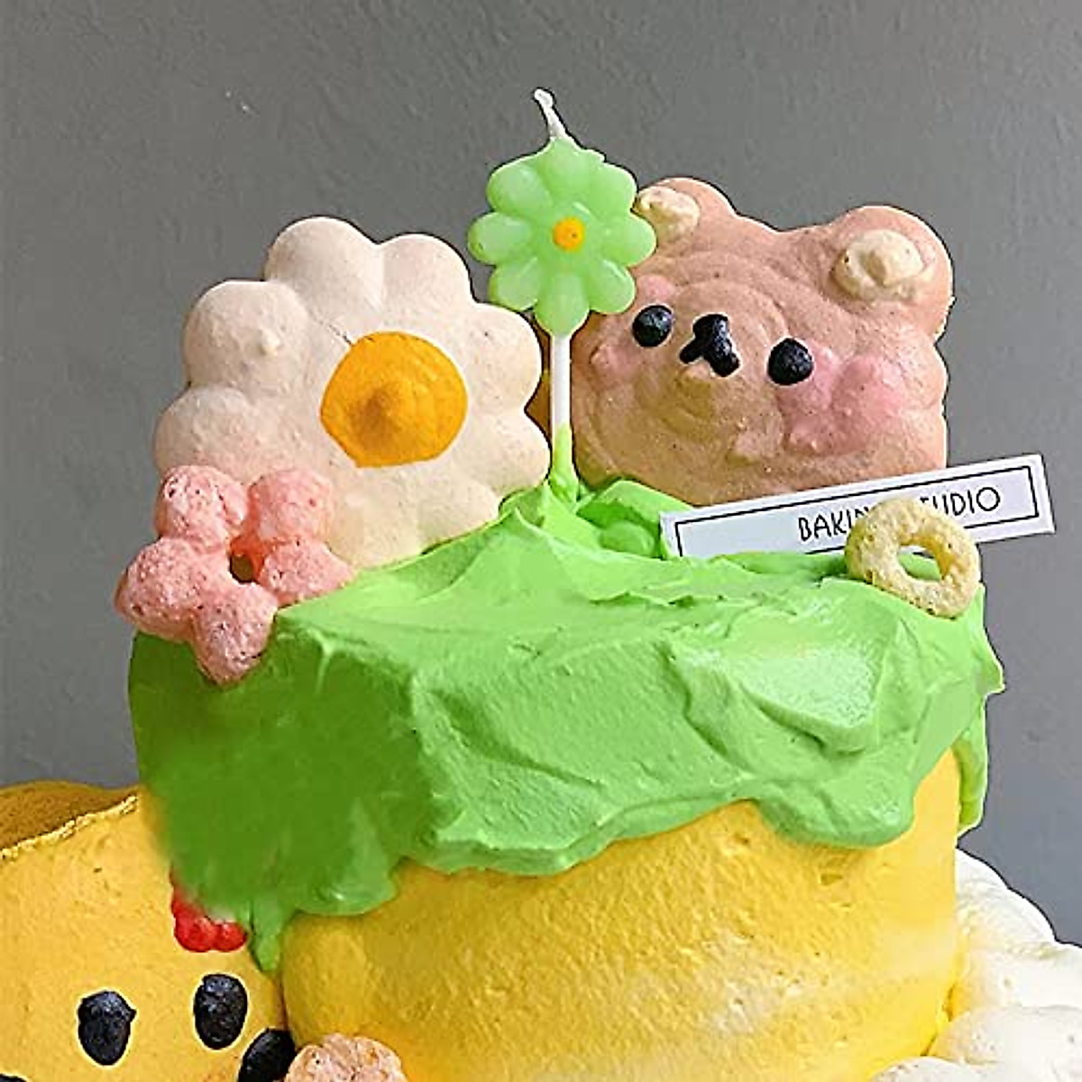 Flower Cake Candles, Flower Shaped Birthday Cake Topper Cake Decoration - 10 Pcs